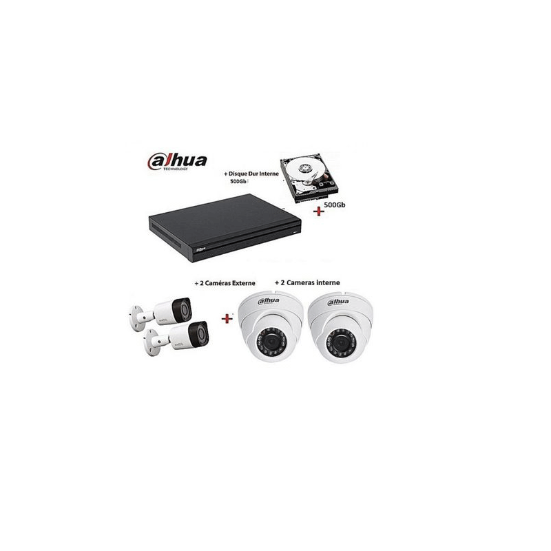 Dahua Camera De Surveillance Kit De 4 camera sur cable coaxial
